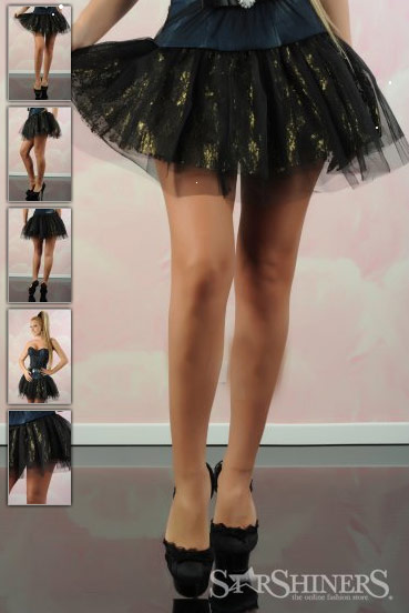 Fusta din tul marca Mexton True Glow Gold | Reduceri haine online